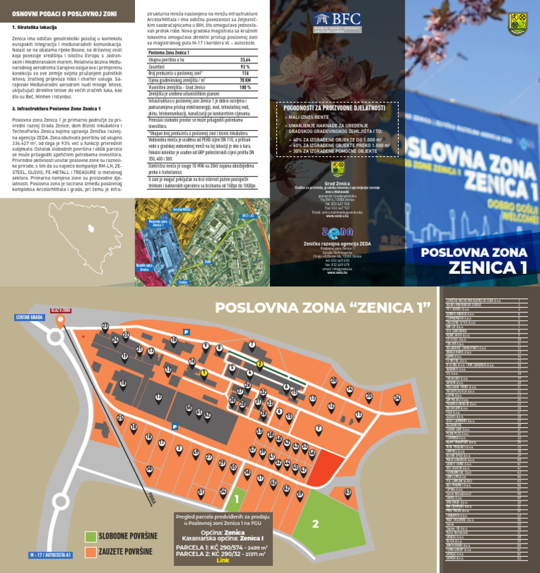 Poslovna Zona Zenica 1 Letak Bos 2022 | PDF
