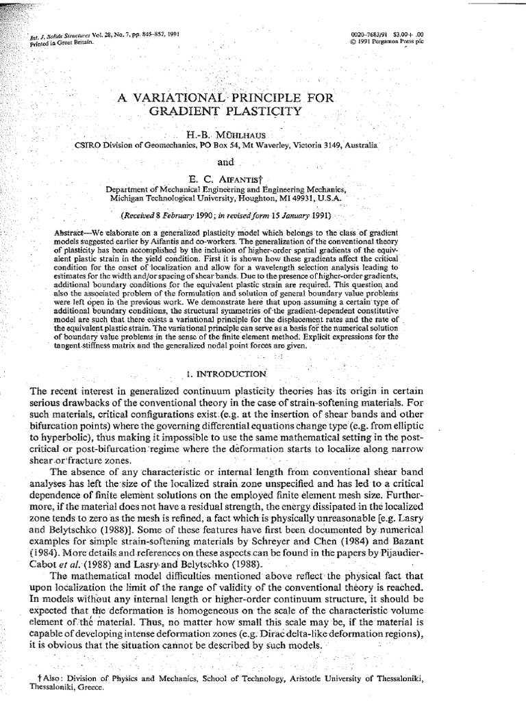 A Variational Principle For Gradient Plasticity PP | PDF