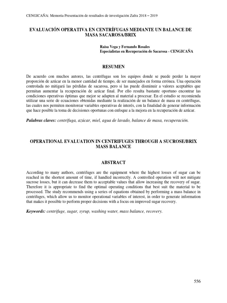 centrifuga | PDF | Azúcar | Dieta y nutrición