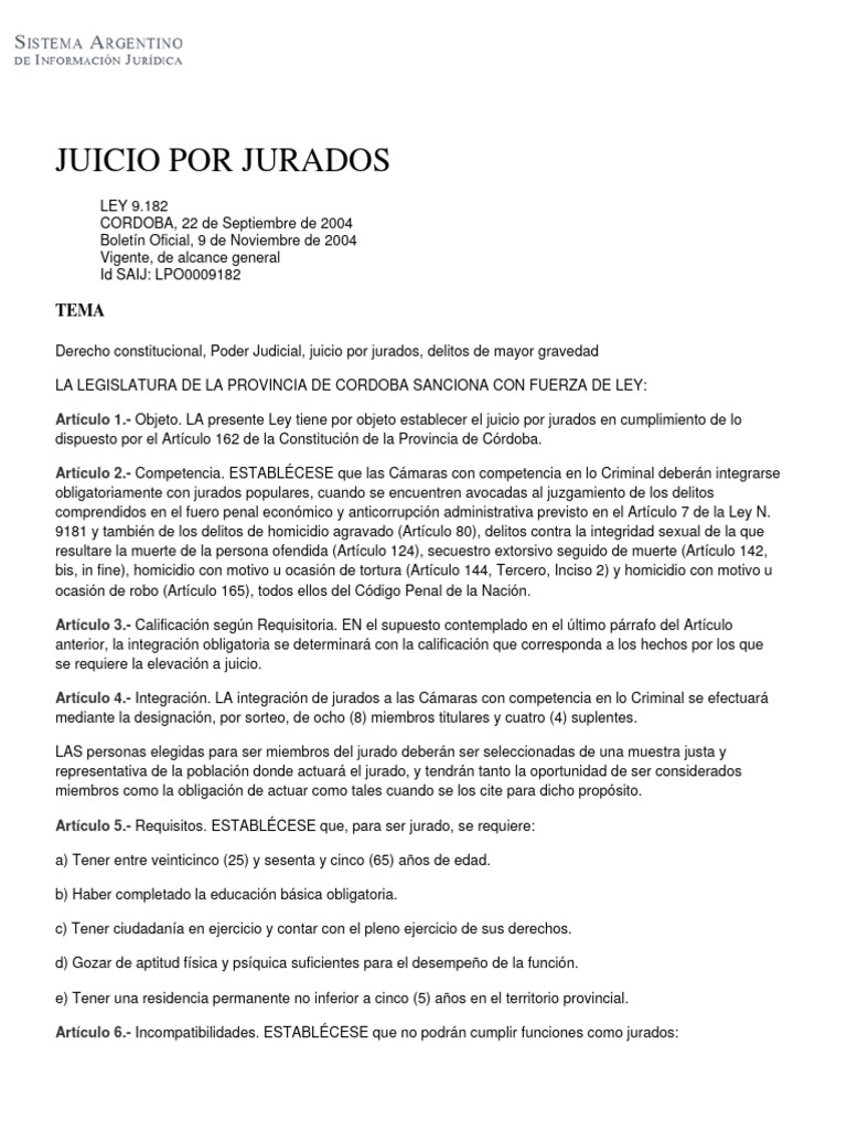 Juicio Por Jurados Pdf Judicaturas Crímenes