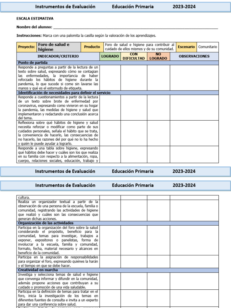5to Grado Mayo - Instrumentos de Evaluación (2023-2024) | PDF | Evaluación | Maíz