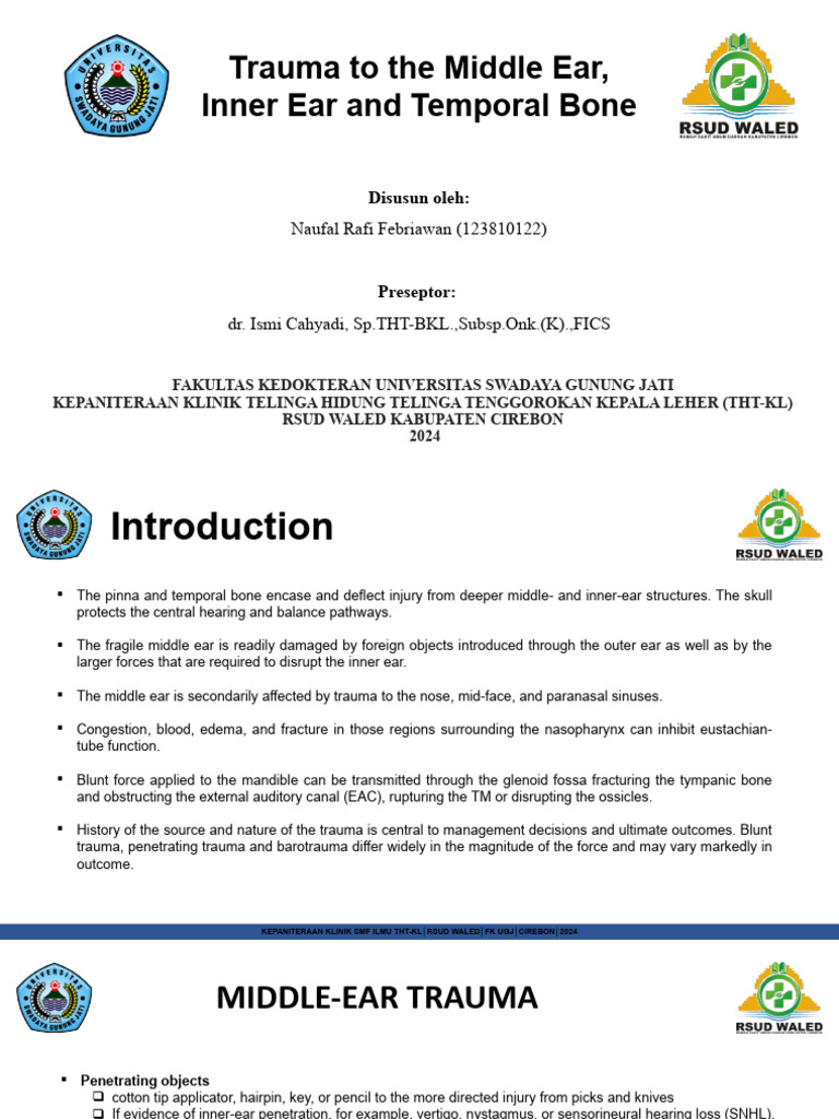 LITRE - Naufal Rafi F - Trauma To The Middle Ear, Inner Ear and ...