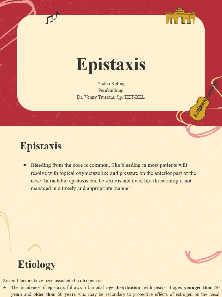 Epistaxis THT | PDF | Bleeding | Human Nose