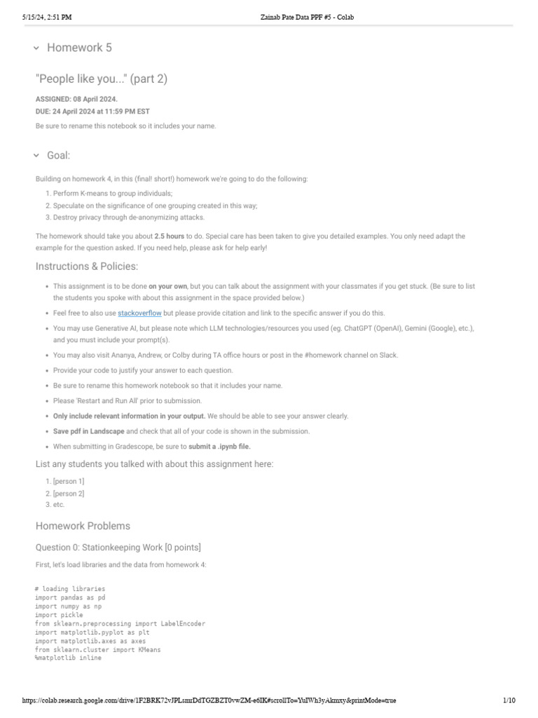Zainab Pate Data PPF #5 - Colab | PDF | Cluster Analysis | Principal Component Analysis