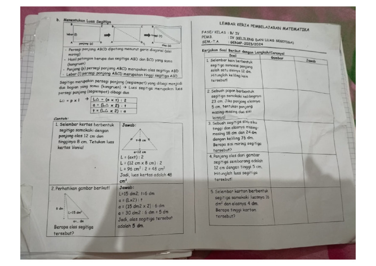 Materi Segitiga Kelas 4 Sem 2 | PDF