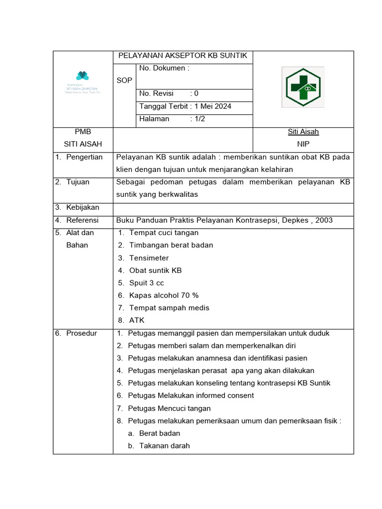 SOP KB SUNTIK 3 BLN | PDF | Pengembangan Diri | Sains & Matematika