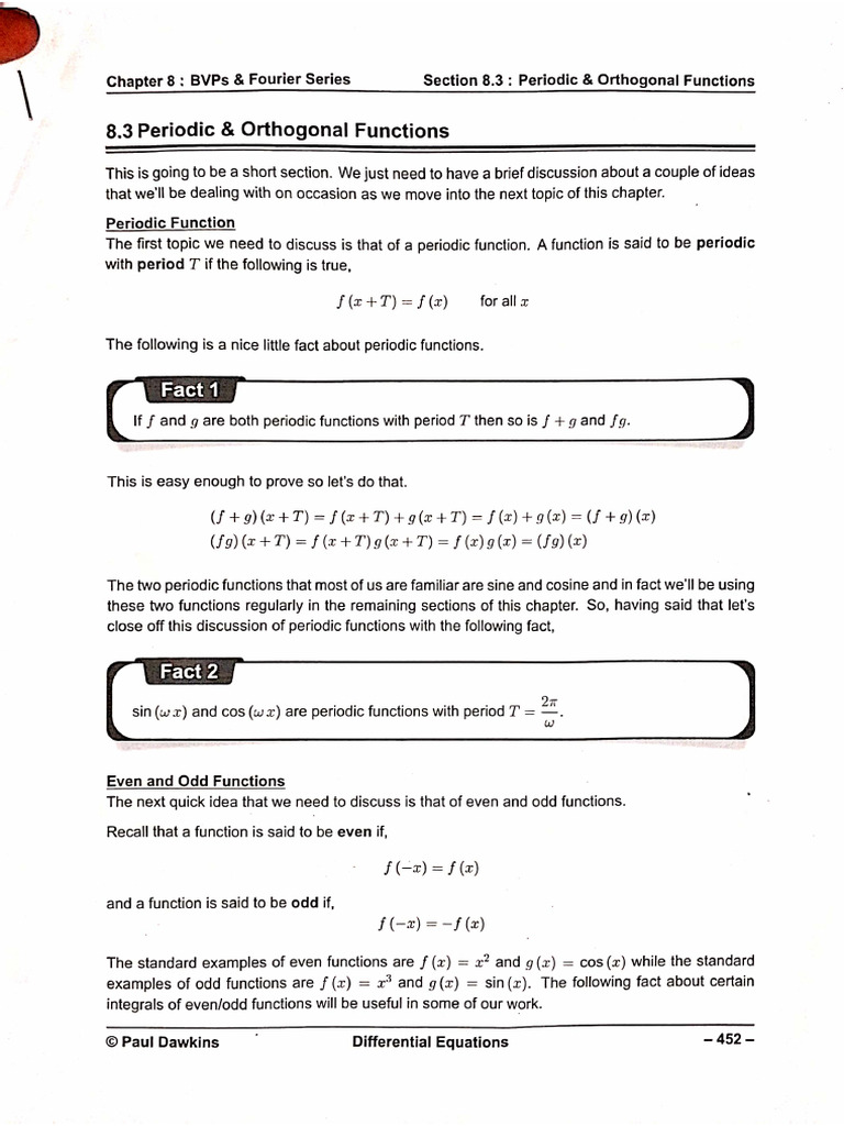 Periodic and Orthogonal Functions | PDF