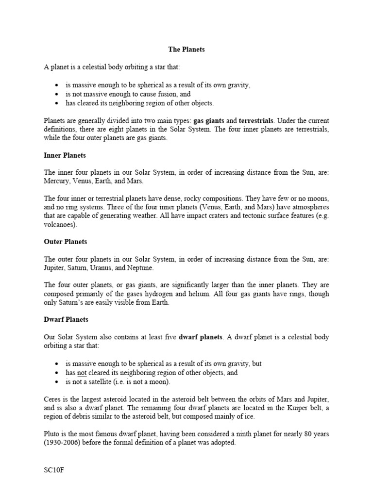 54 The Planets | PDF | Science & Mathematics