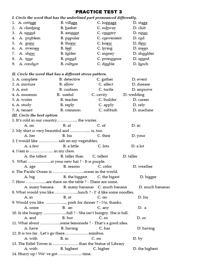 Practice Test 3 | PDF