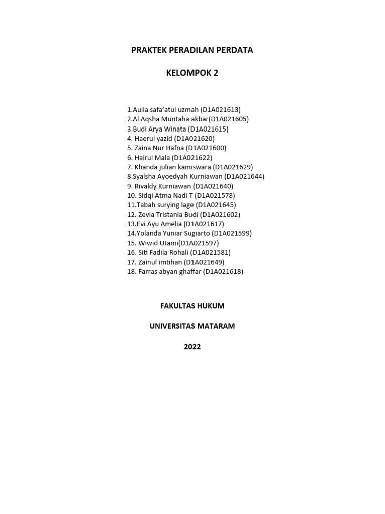 Berkas Praktek Peradilan Perdata Fixxx BGT | PDF