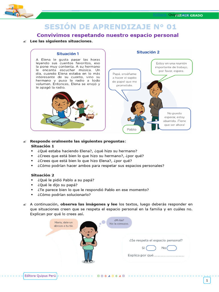 Anexo de Sesiones de Aprendizaje - EDA X Semana 1 - Editora Quipus Perú | PDF | Perú