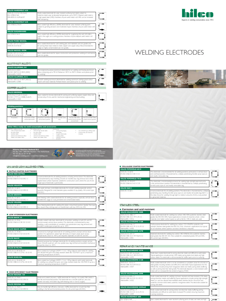 Electrodes Brochure - Eng 1 | PDF | Welding | Construction