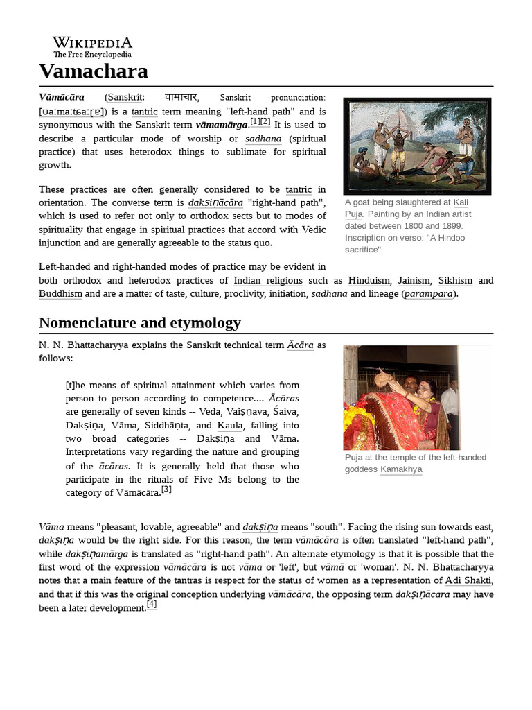 Vamachara | PDF | Spirituality | Religious Faiths