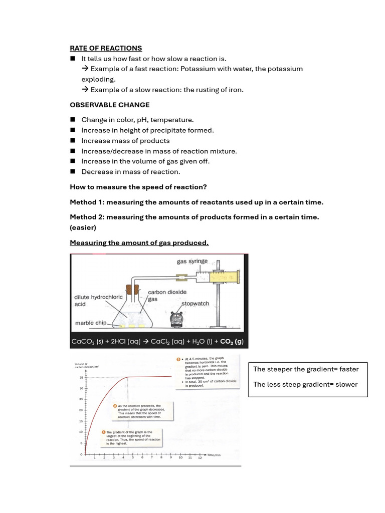 Rate of Reactions | PDF | Reaction Rate | Catalysis