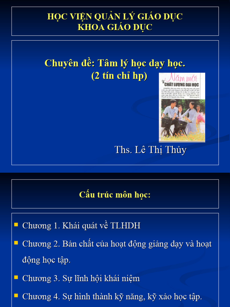 Tam Ly Hoc Day Hoc | PDF