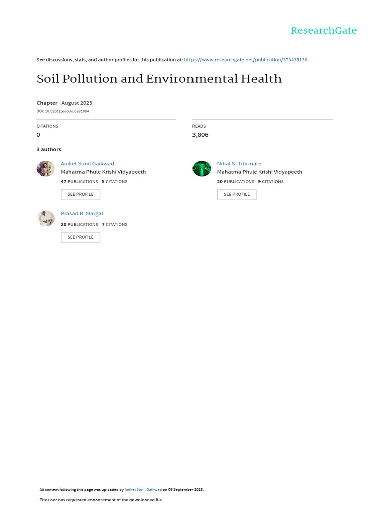 Soil Pollution and Health Impacts | PDF | Soil | Water Pollution