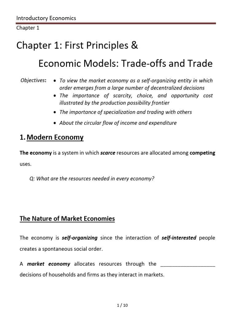 Econ 101 Lecture Note CH 1 Intro | PDF | Economics | Opportunity Cost