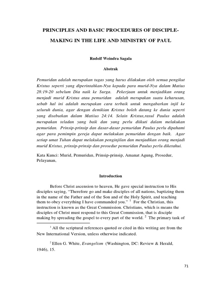 Paul's Disciple-Making Principles | PDF | Disciple (Christianity ...