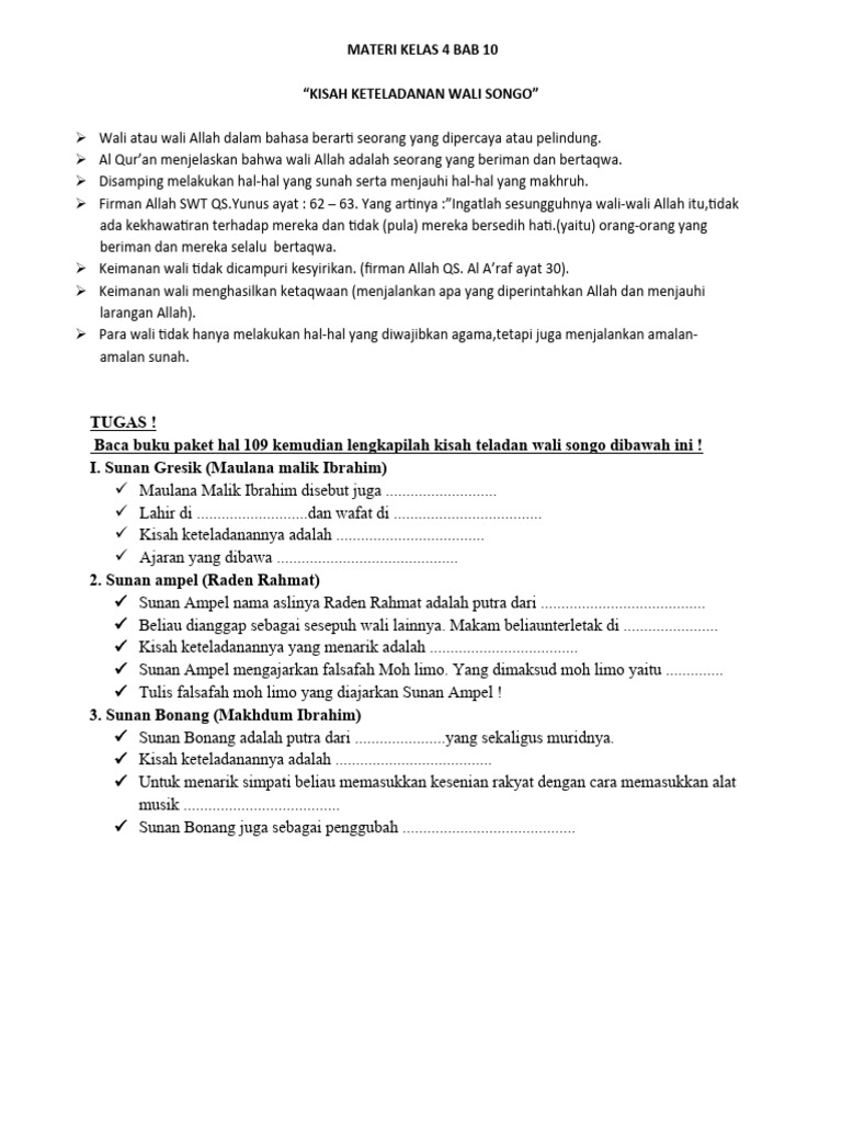 MATERI PAI KELAS 4 BAB 10 Sem 2 | PDF