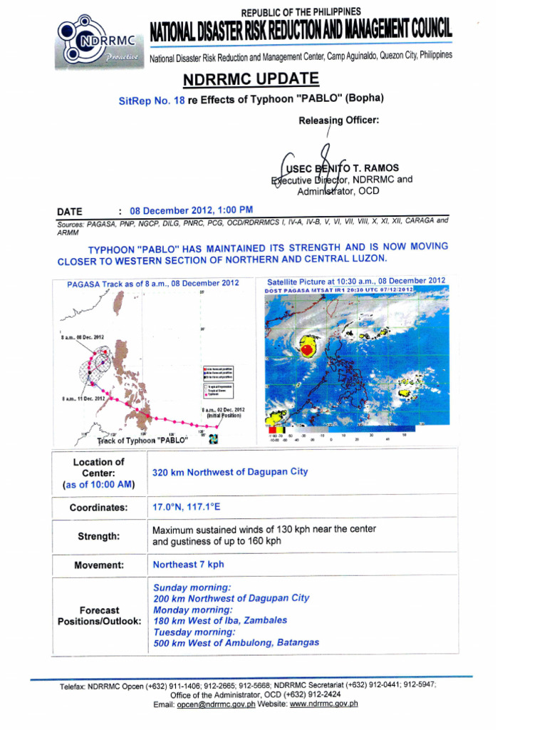 Pablo NDRRMC Update SitRep No.18 | PDF