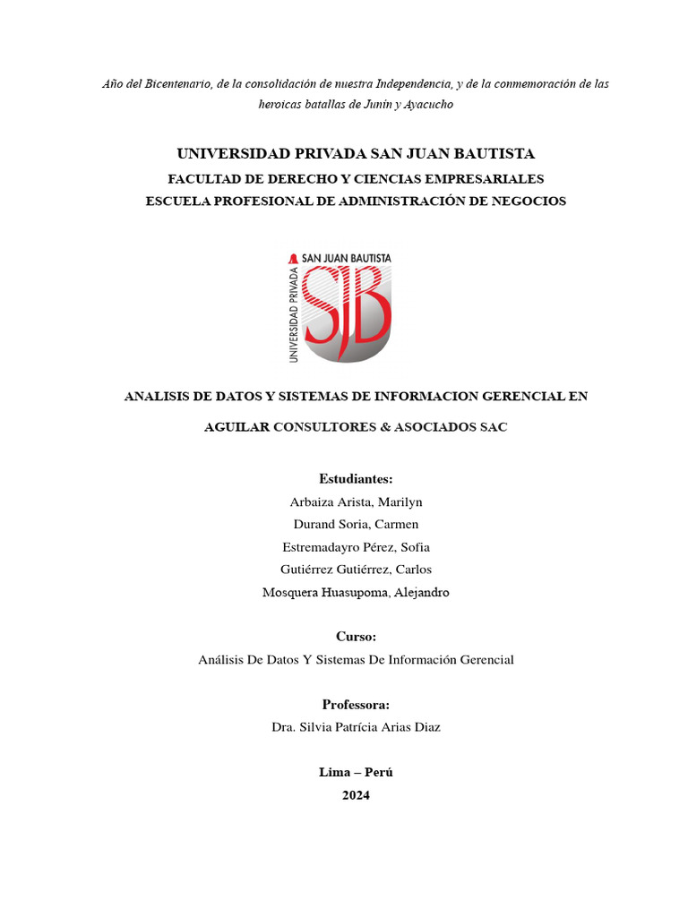 LRPD-1. Analisis de Datos y Sistemas de Información Gerencial | PDF | Business | Sistema de ...