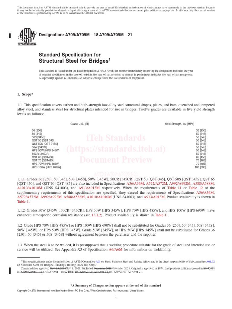 Astm A709 A709m 21 | PDF | Steel | Structural Steel