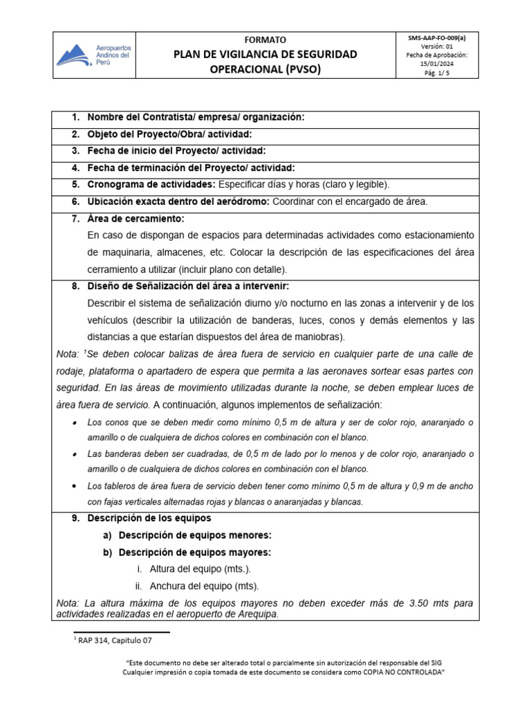 Sms Aap Fo 009 (A) Pvso v1 | PDF | Aeropuerto