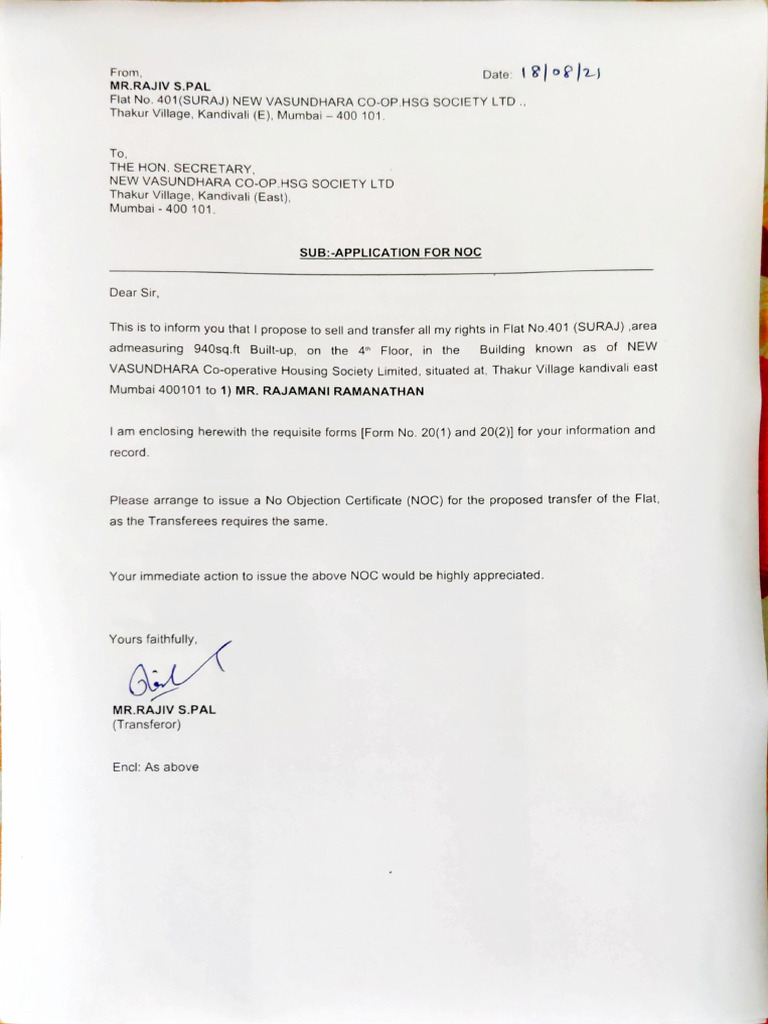 Application For NOC | PDF