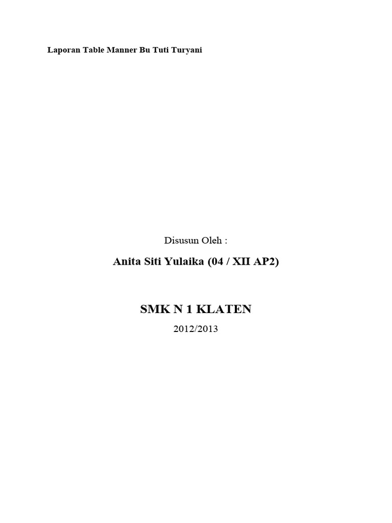 Contoh Table Manner | PDF