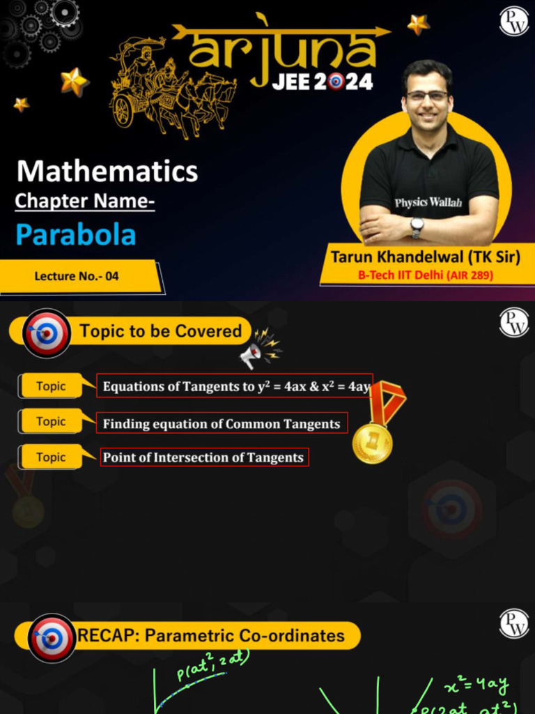 Parabola 04 Class Notes PDF | PDF