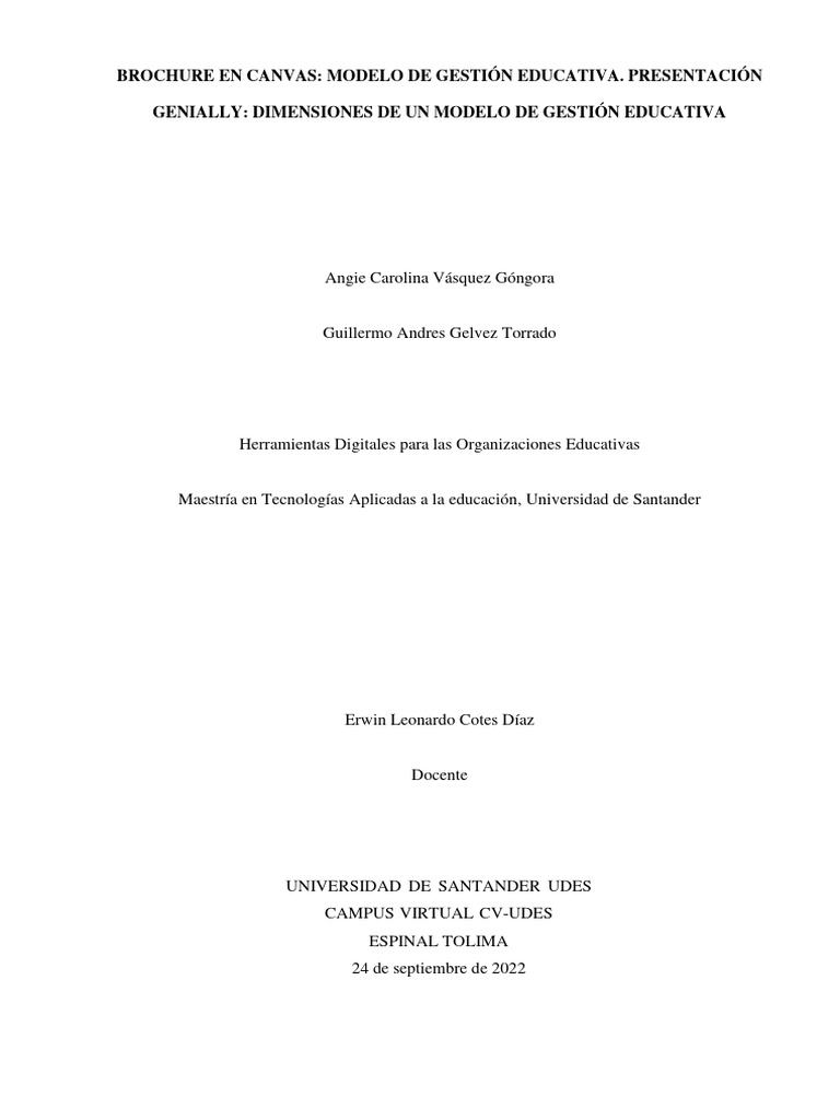 Angie Vasquez Entregable2 Brochure 2 | PDF | Enseñando | Aprendizaje