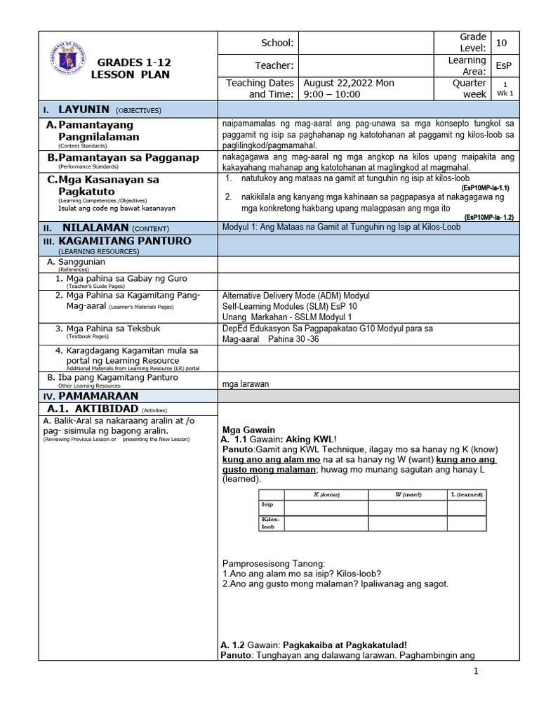 6 EsP10 M1 DLL | PDF