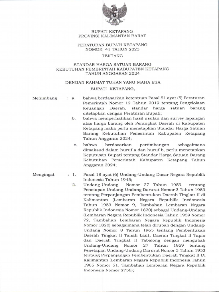 Referensi Harga SSH Ta 2024 | PDF