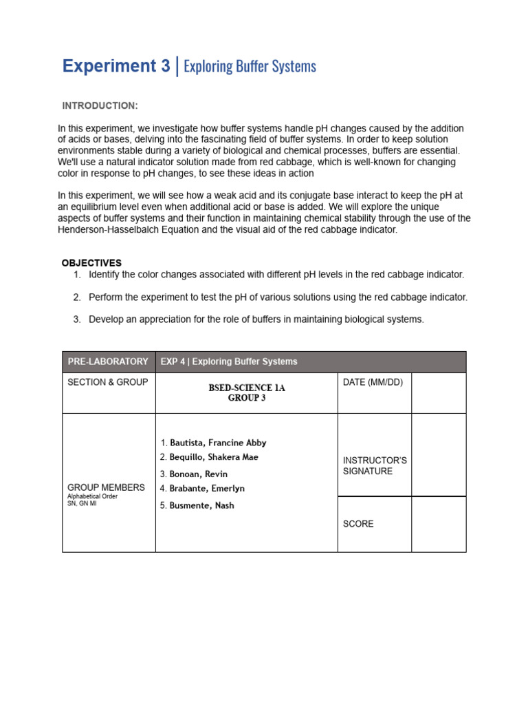 Experiment 3. | PDF | Buffer Solution | Ph