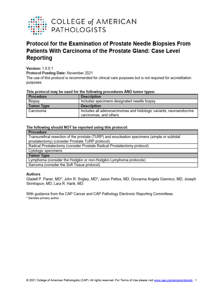 Prostate - Needle.Case - BX 1.0.0.1.REL CAPCP | PDF | Biopsy | Pathology