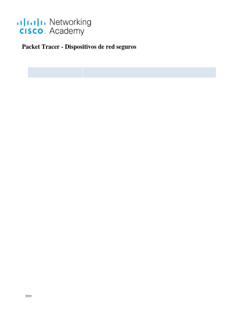 16.5.1 Packet Tracer - Secure Network Devices | PDF | Conmutador de red | Contraseña
