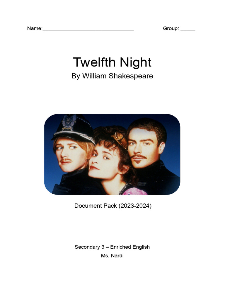 Twelfth Night Study Guide for Students | PDF | Twelfth Night ...