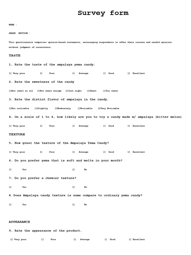 Student Survey on Ampalaya Candy | PDF | Cooking, Food & Wine