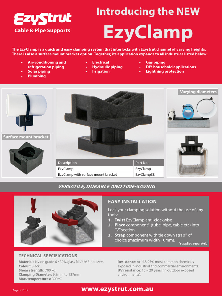 EzyClamp Flyer | PDF | Pipe (Fluid Conveyance) | Materials