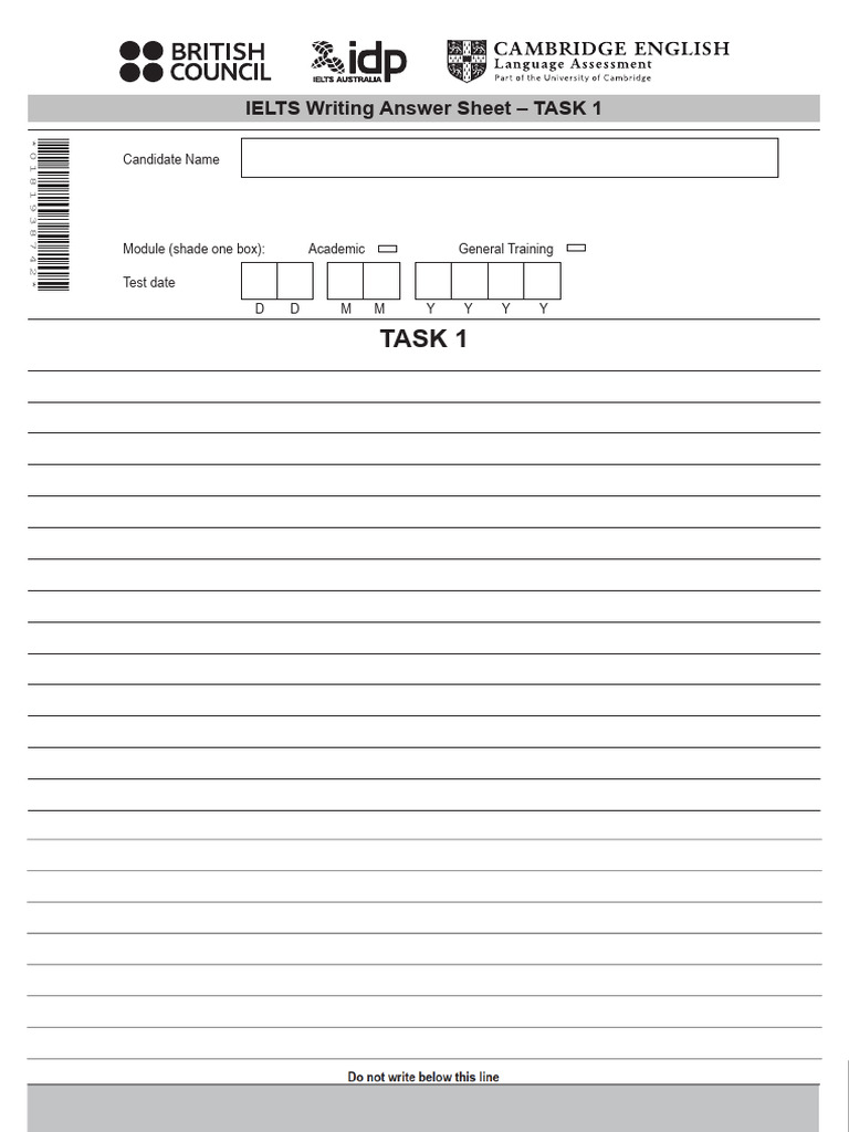 Ielts Writing Answer Sheet | PDF