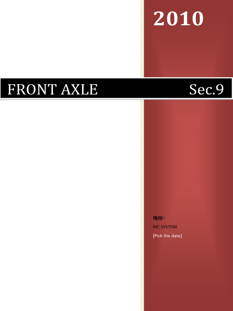 FAW HD420DT Front Axle | PDF | Nut (Hardware) | Steering