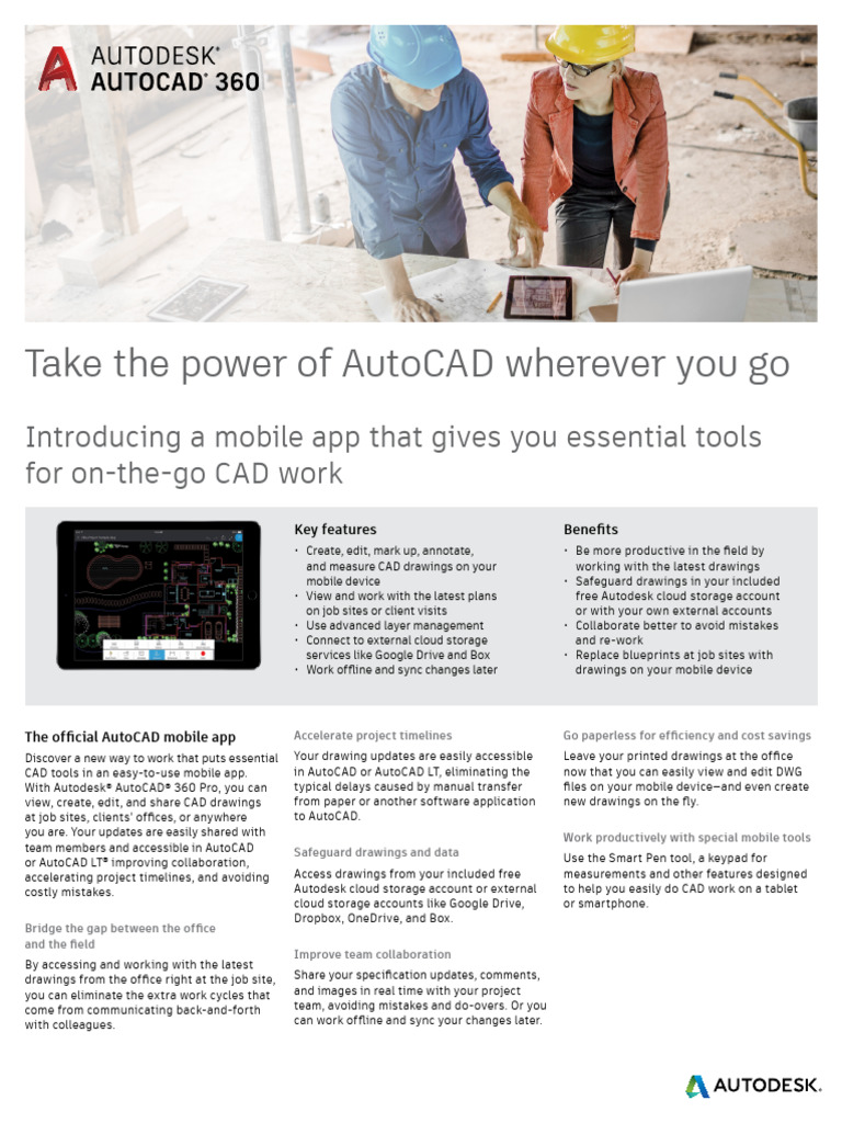 AutoCAD 360 Pro 2017 Brochure | PDF | Auto Cad | Ios