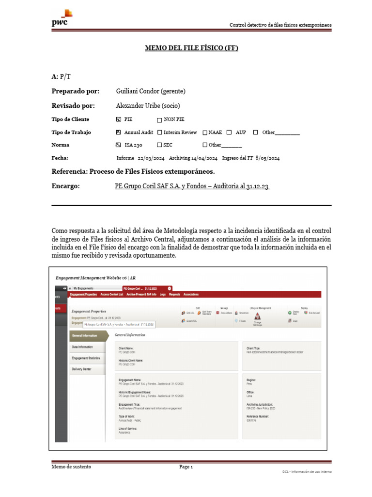Grupo Metodología - Memo interno de sustento de Files extemporáneos-Up_actualizado | PDF