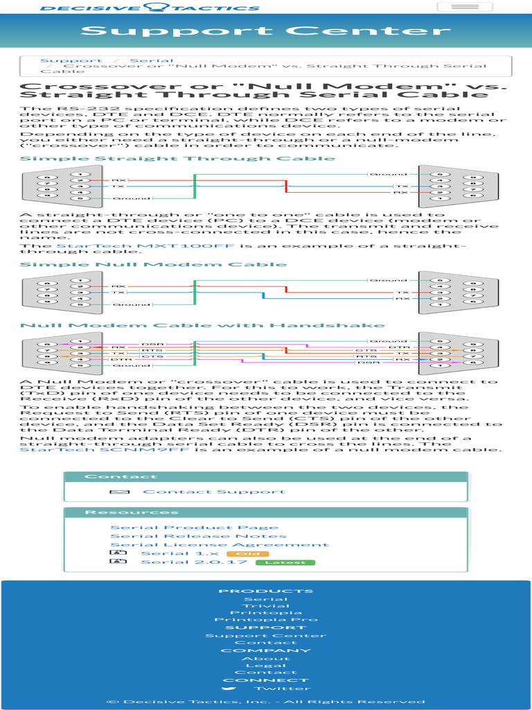 Null Modem vs. Straight-Through Cables | PDF