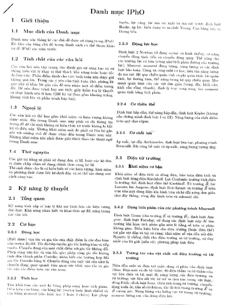 Ipho Syllabus | PDF