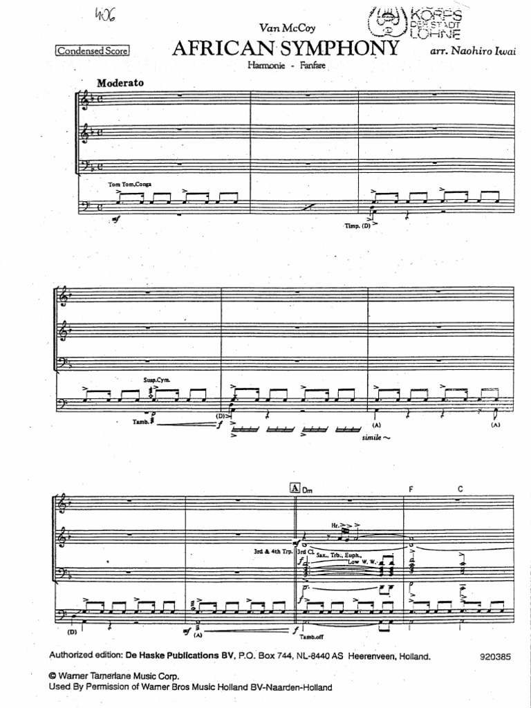 Van McCoy's African Symphony Score | PDF