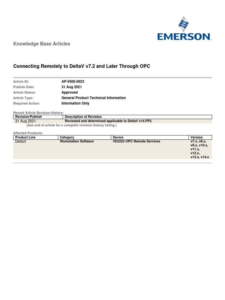 Remote OPC Connection for DeltaV v7.2+ | PDF | Component Object Model ...