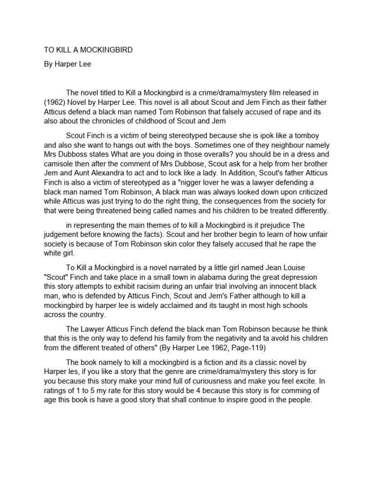 To Kill A Mockingbird | PDF | To Kill A Mockingbird