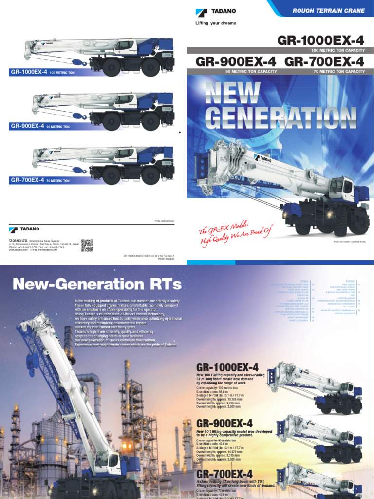 Tadano GR-1000EX-4 Crane Overview | PDF | Crane (Machine) | Vehicles
