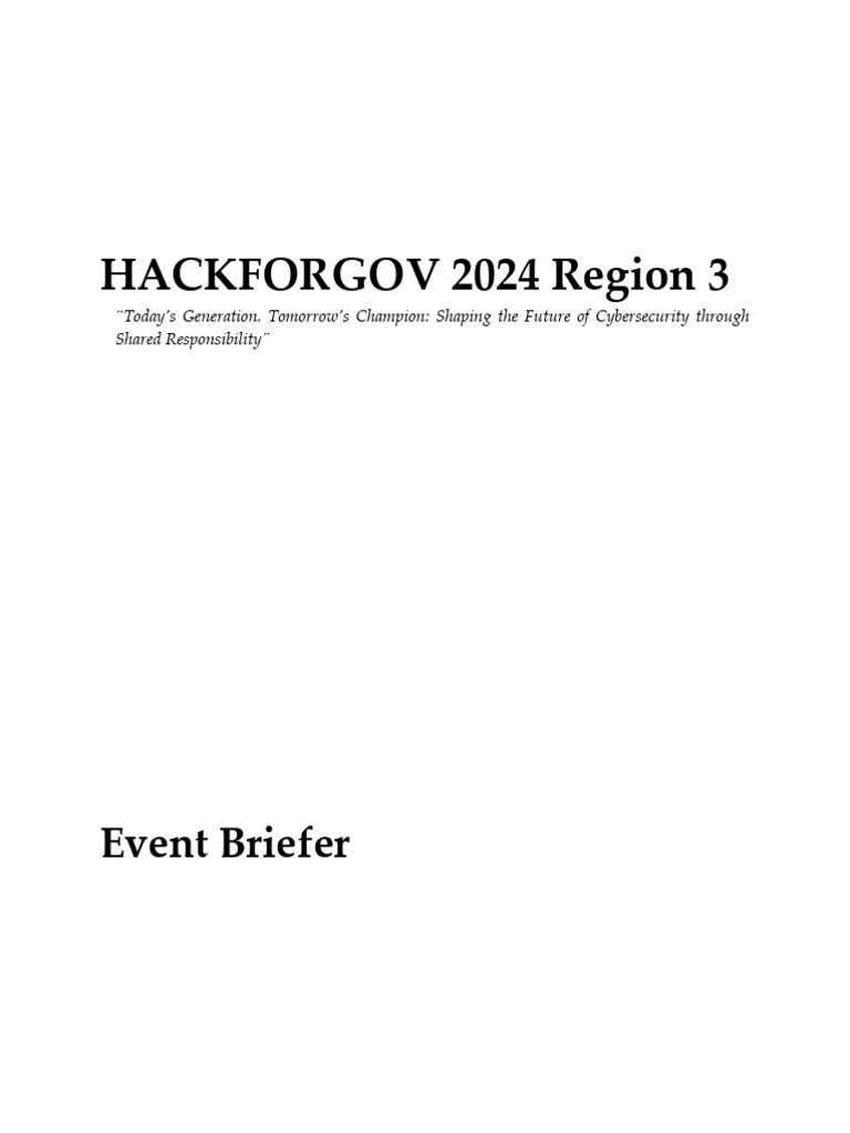 HackForGov 2024: Cybersecurity CTF Event | PDF | Computer Security ...